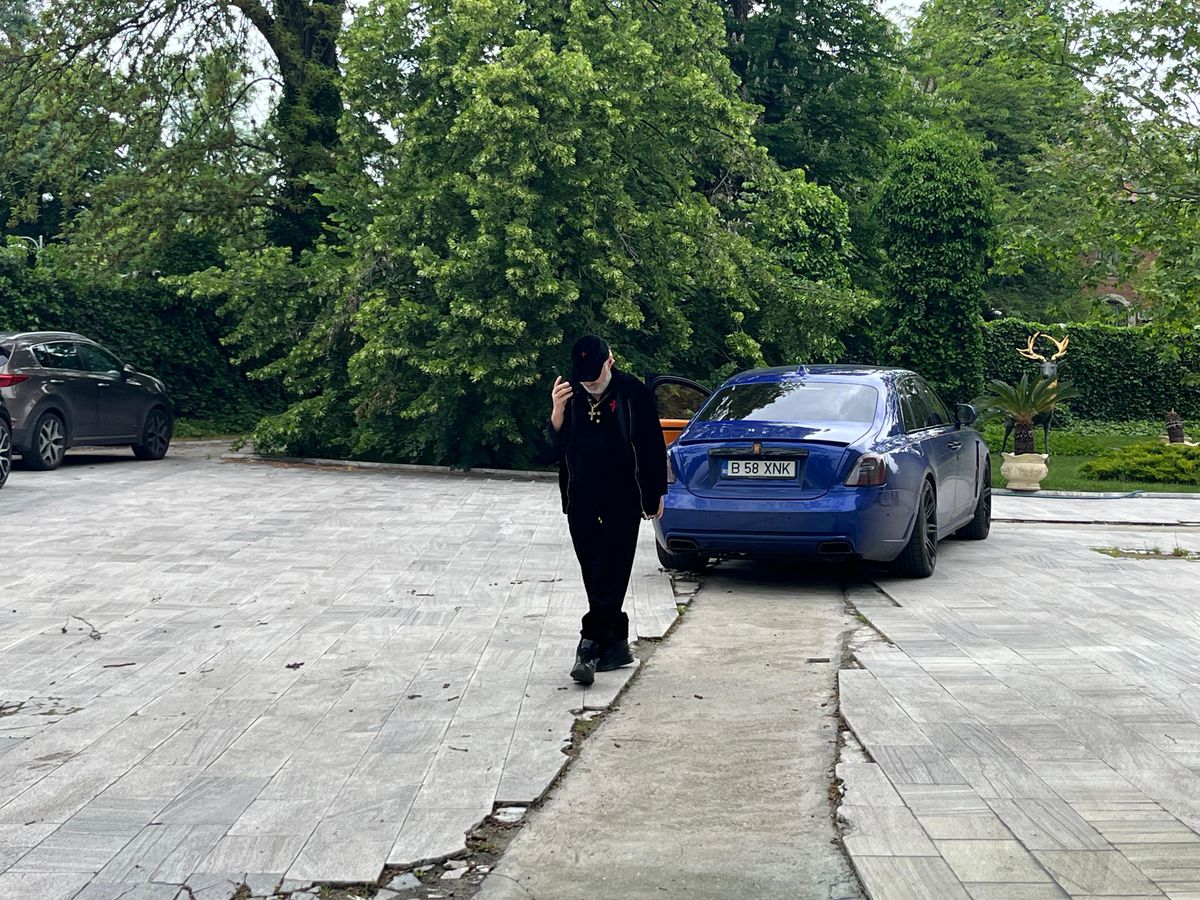 Imagini tari! Gigi Becali se plimba prin curte în timpul unei ...